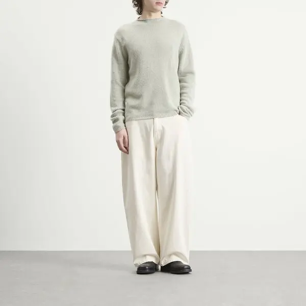 Auralee Cashmere Silk Melange Knit Jumper In Mix Mint Gray - 30